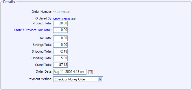 Orders - Record Overview