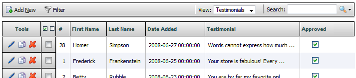 Editing a Testimonial