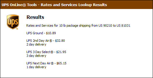 UPS - Rates and Services