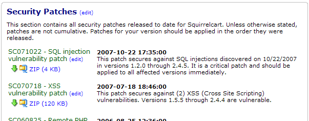 Security Patches